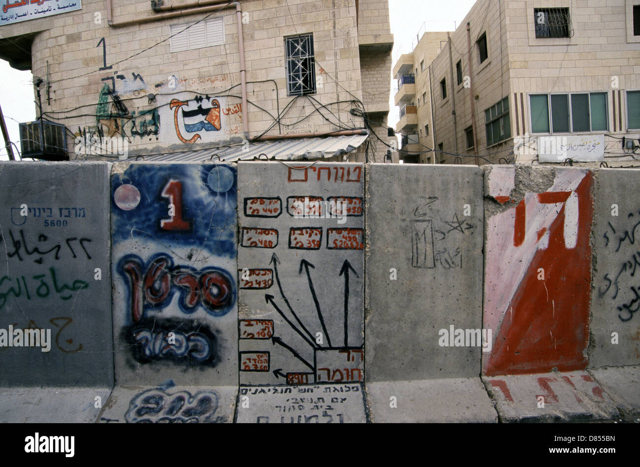 Cryptic drawing on precast concrete wall panels placed by Israel in Abu ...