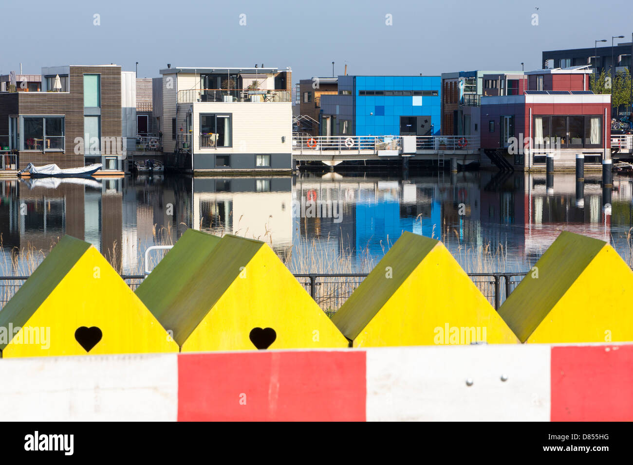 Floating houses in Ijburg, Amsterdam, Holland built to combat sea level ...