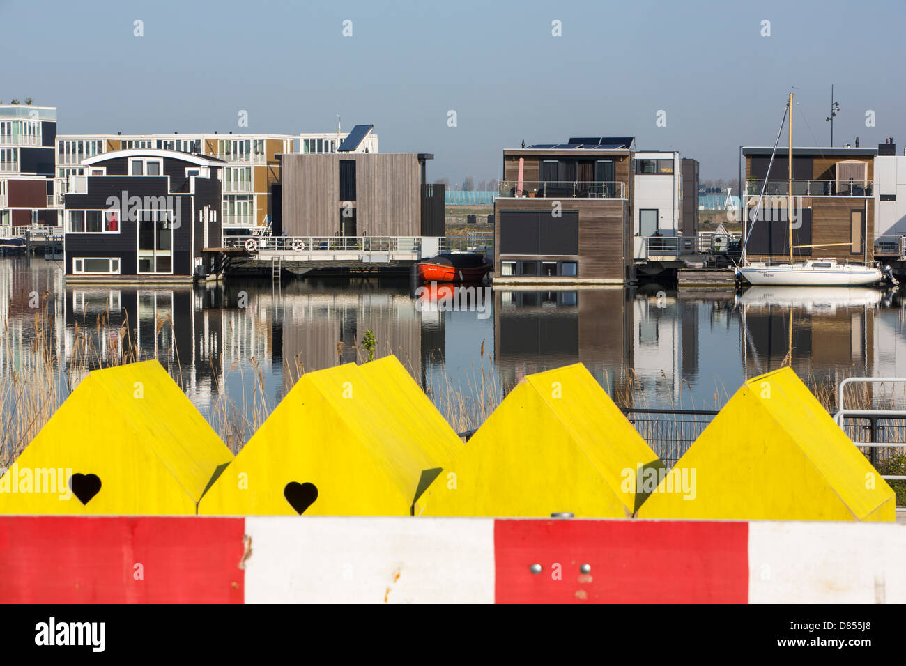 Floating houses in Ijburg, Amsterdam, Holland built to combat sea level ...