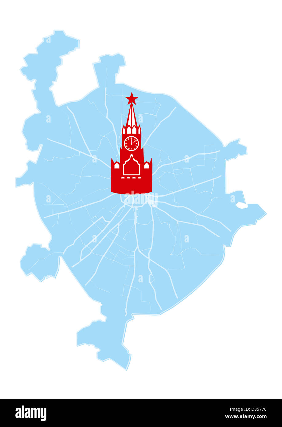 Moscow map Cut Out Stock Images & Pictures - Alamy