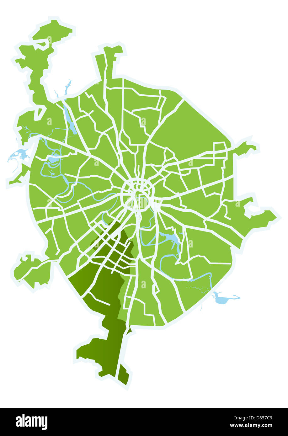 Moscow vector map Stock Photo - Alamy