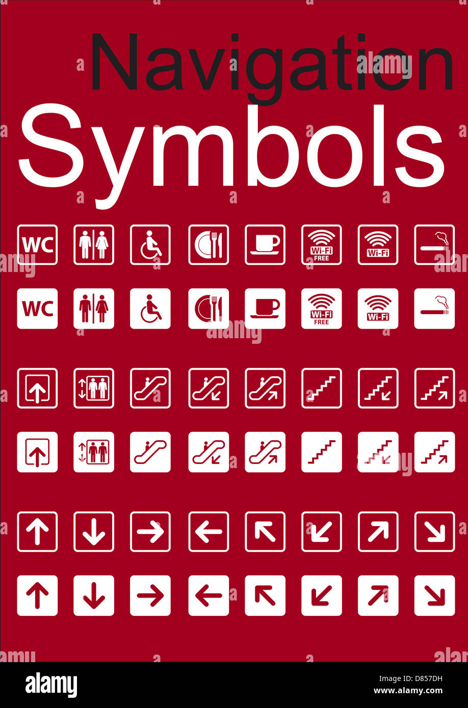 Navigation Symbols Set Stock Photo - Alamy