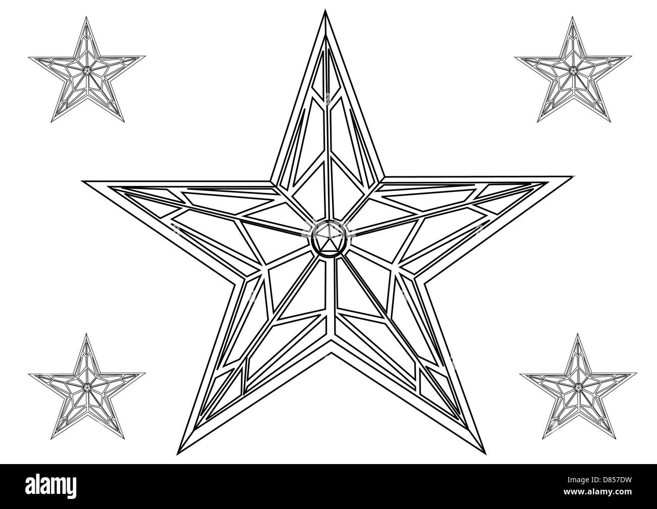 Vector star - contour outline illustration on white Stock Photo - Alamy