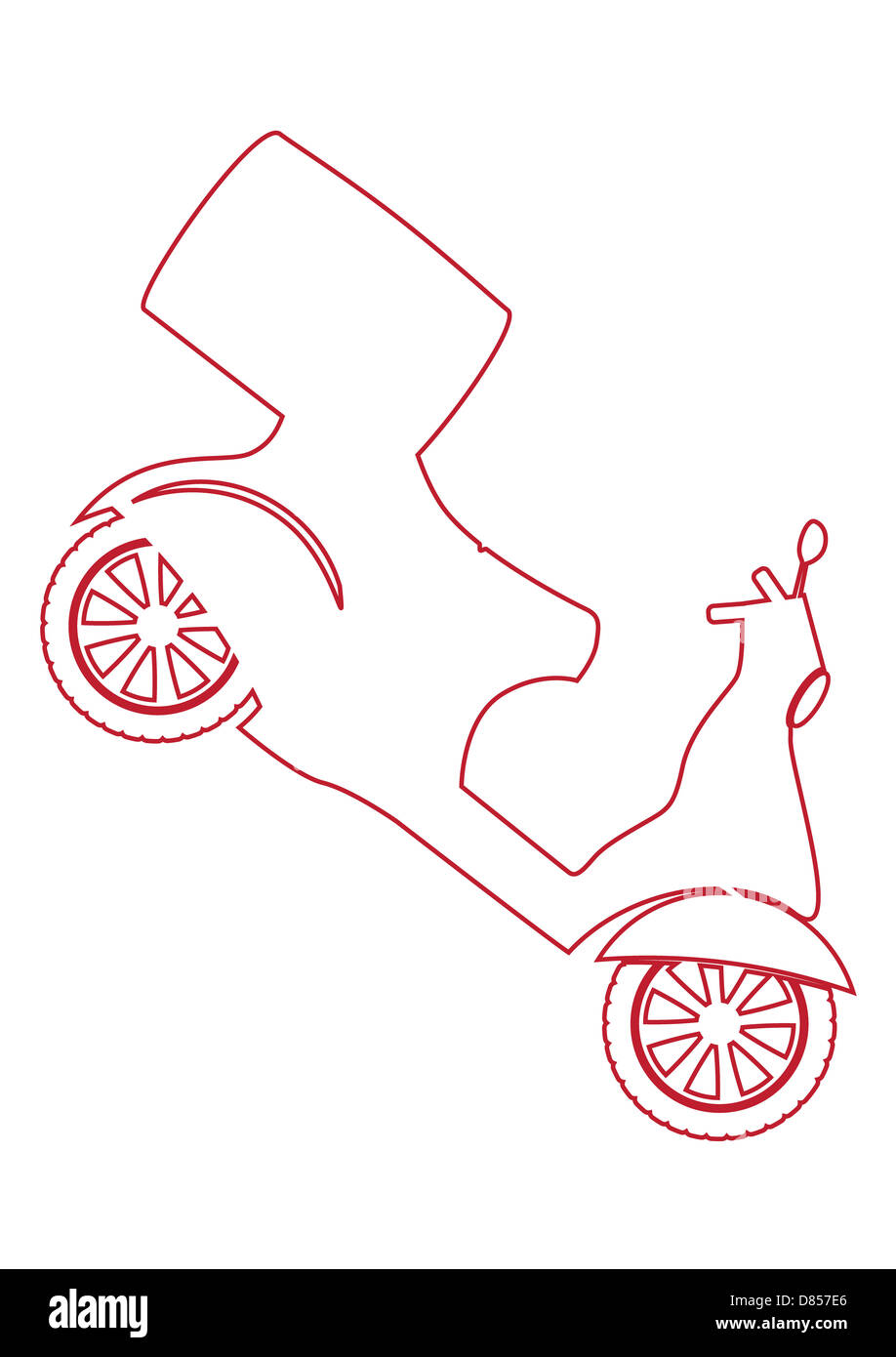Vector Scooter - Outline illustration of scooter Stock Photo - Alamy