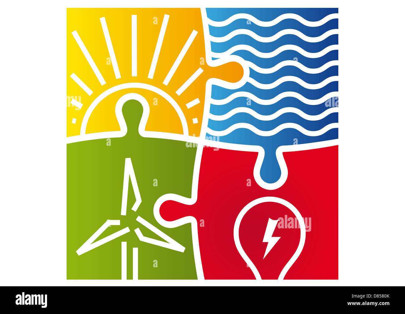 Sign of various ways to produce energy Stock Photo - Alamy