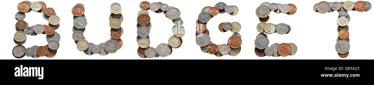 UK Coin font numbers letters words Stock Photo - Alamy