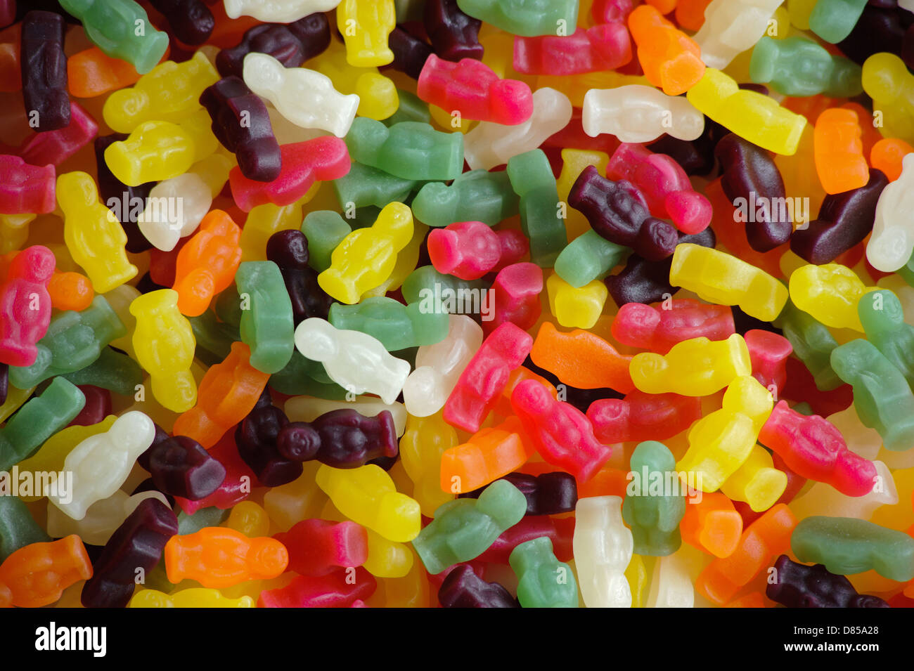 Jelly babies close-up abstract pattern Stock Photo - Alamy