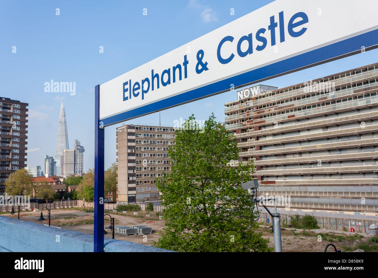 Buildings of the Heygate Estate and the Shard from the Elephant and ...