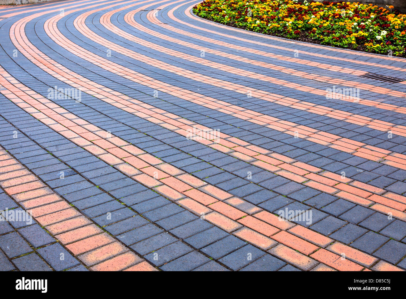 Striped Block Paving in Centenary Square, Birmingham Stock Photo - Alamy
