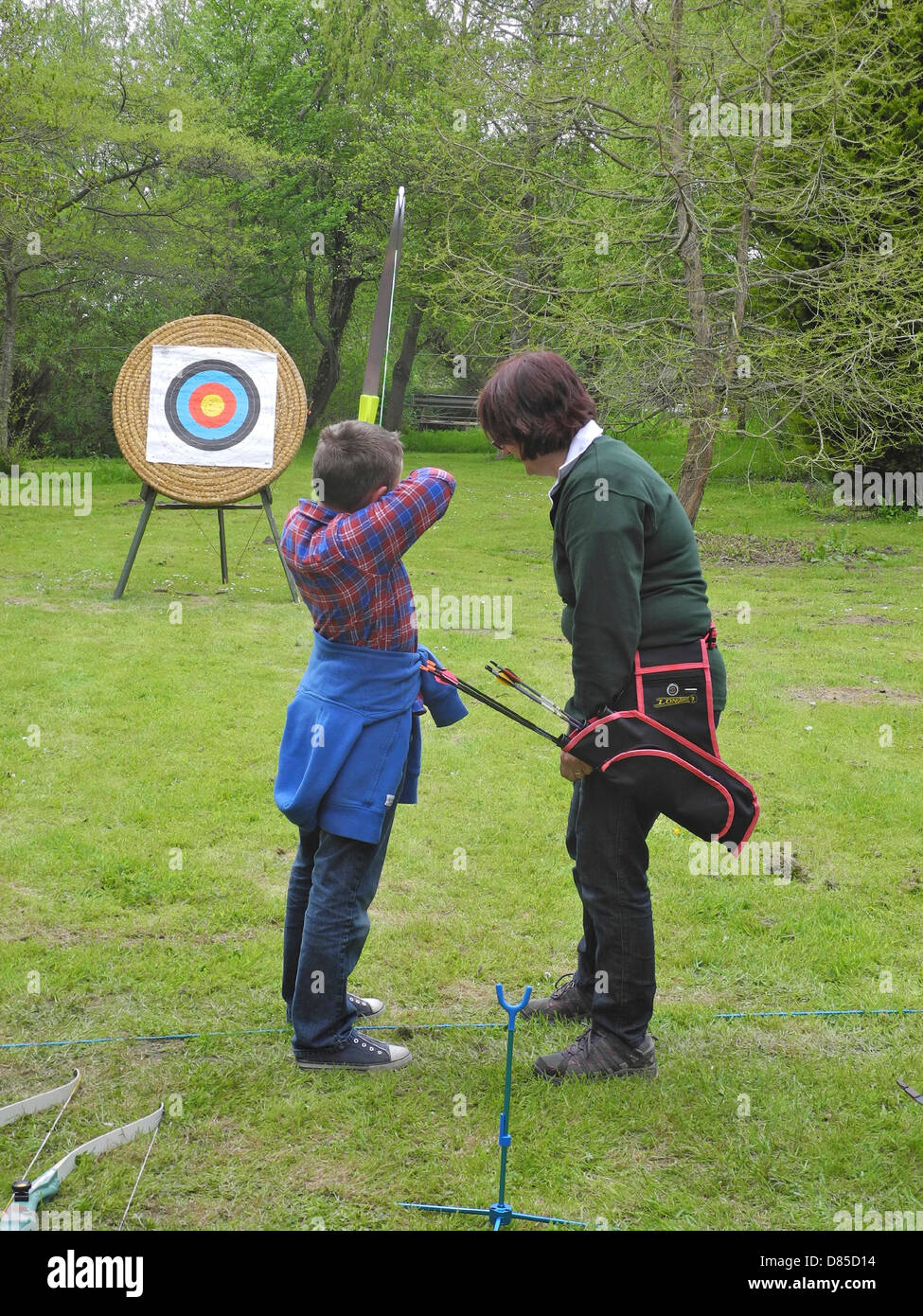 A young boy learning Archery. NO MODEL RELEASES EDITORIAL USE ONLY ...