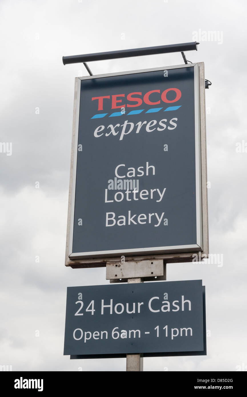 Tesco Express convenience store sign at Blackwater Berkshore UK Stock ...