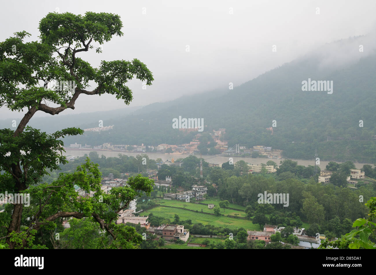 Elevated view over the city, Rishikesh, India - Aug 2012 Stock Photo ...
