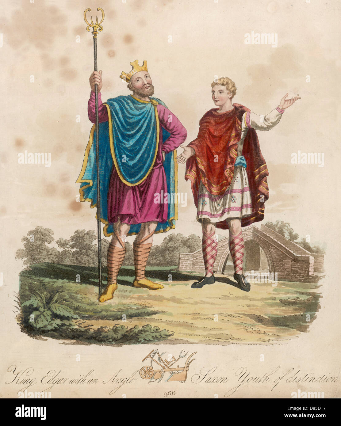 King Edgar I The Peaceable With Page Stock Photo - Alamy