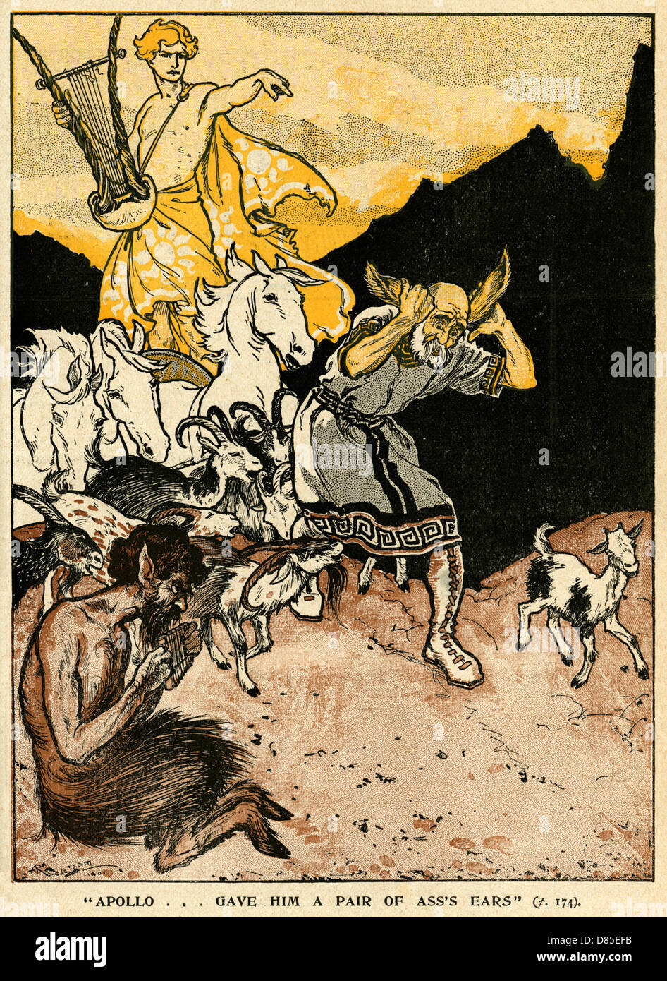 Apollo gives Midas ass's ears Stock Photo - Alamy