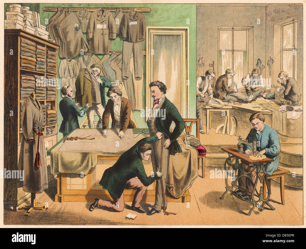 Busy Tailor's Workshop Stock Photo - Alamy