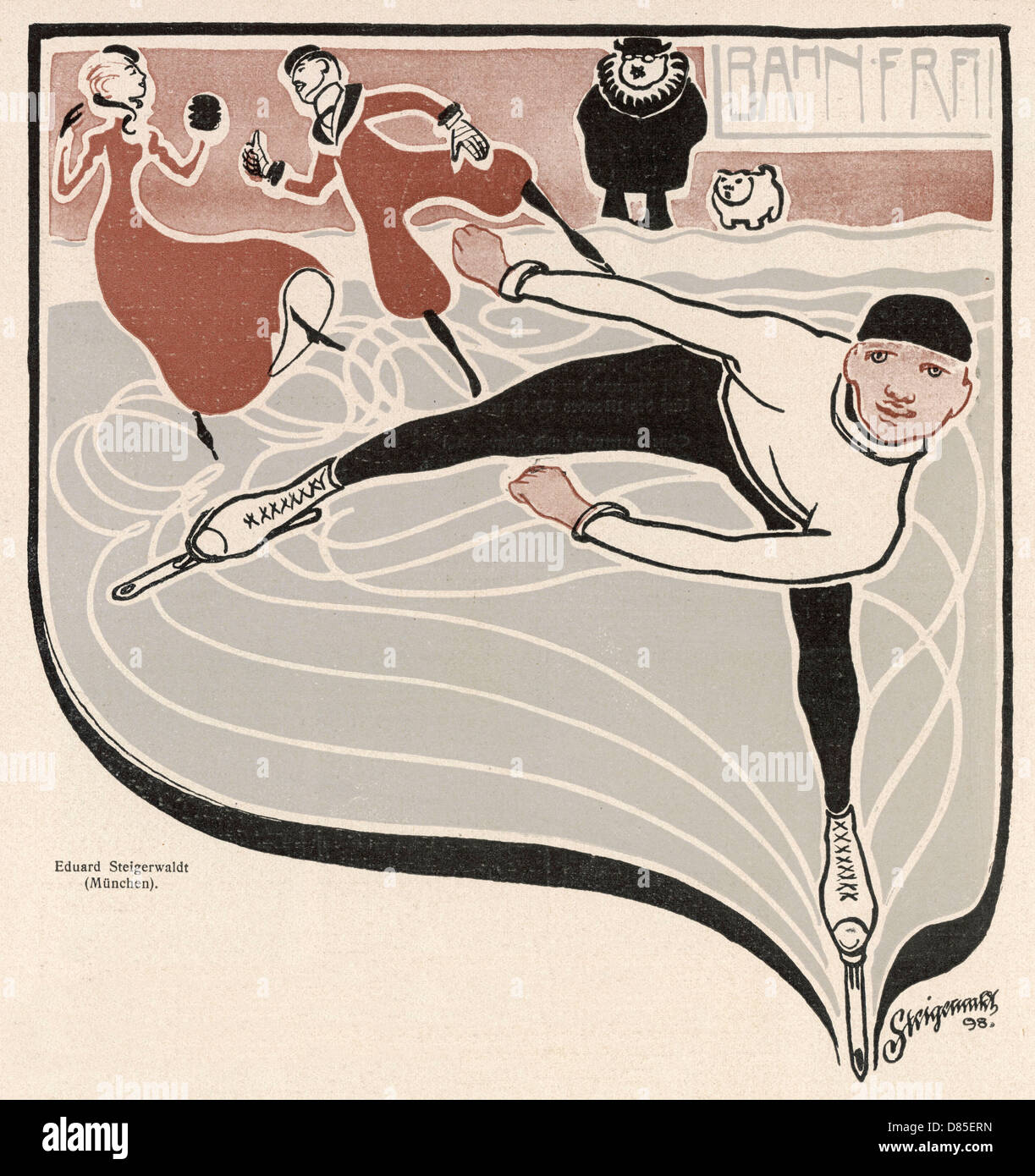 Ice skating scene Stock Photo - Alamy