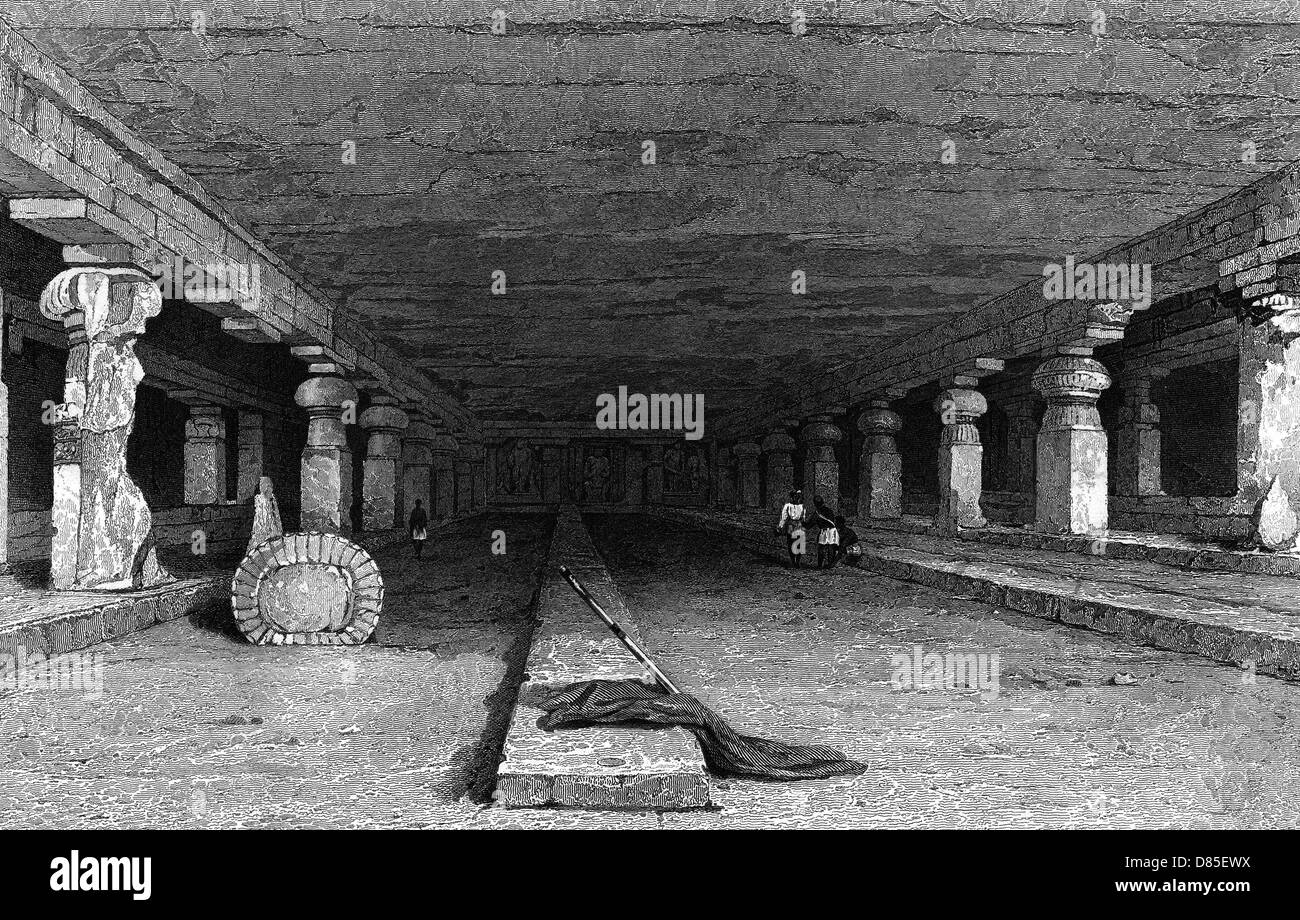 Ellora caves Black and White Stock Photos & Images - Alamy