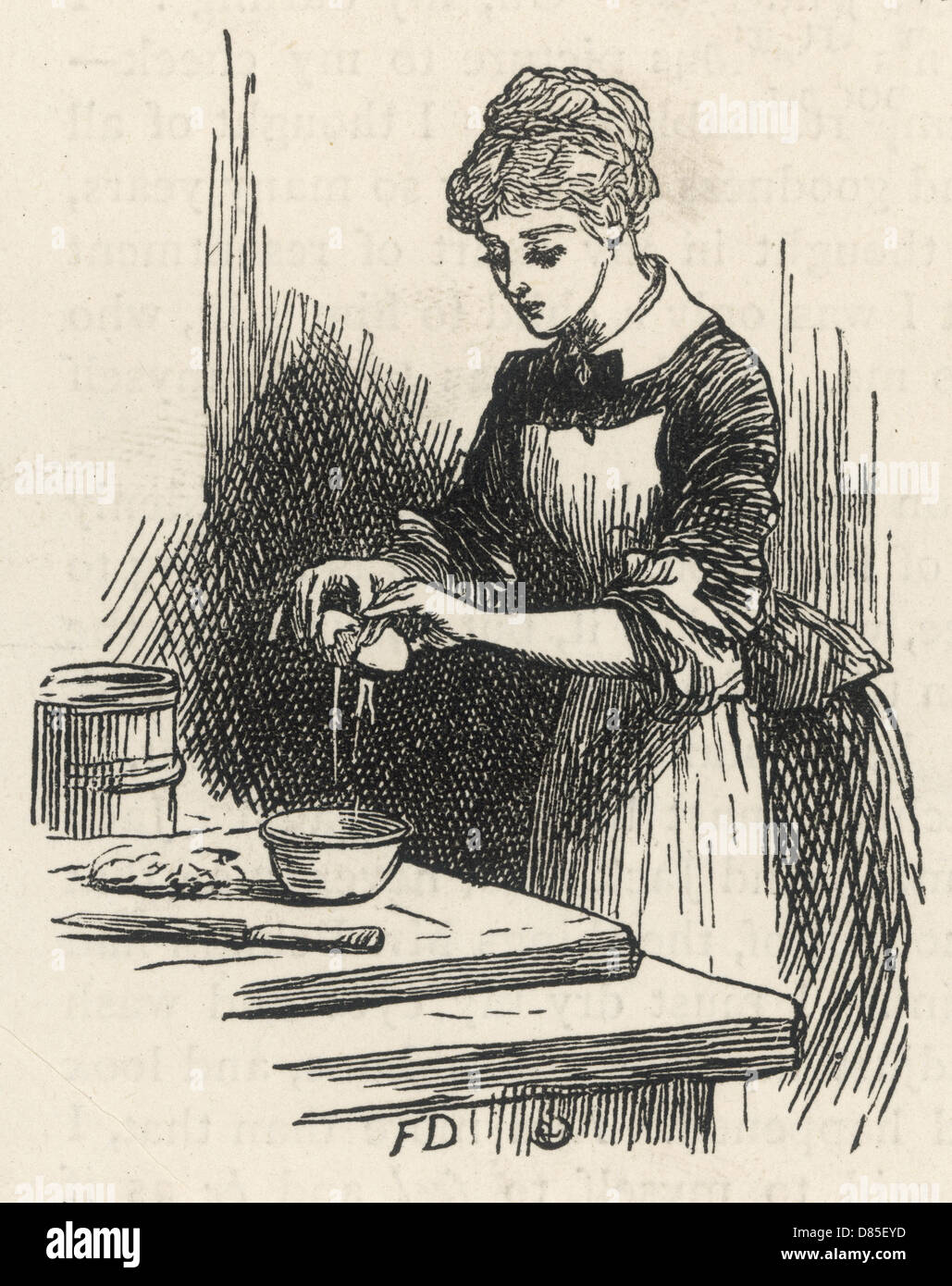 Woman In Kitchen Breaking Egg Stock Photo - Alamy