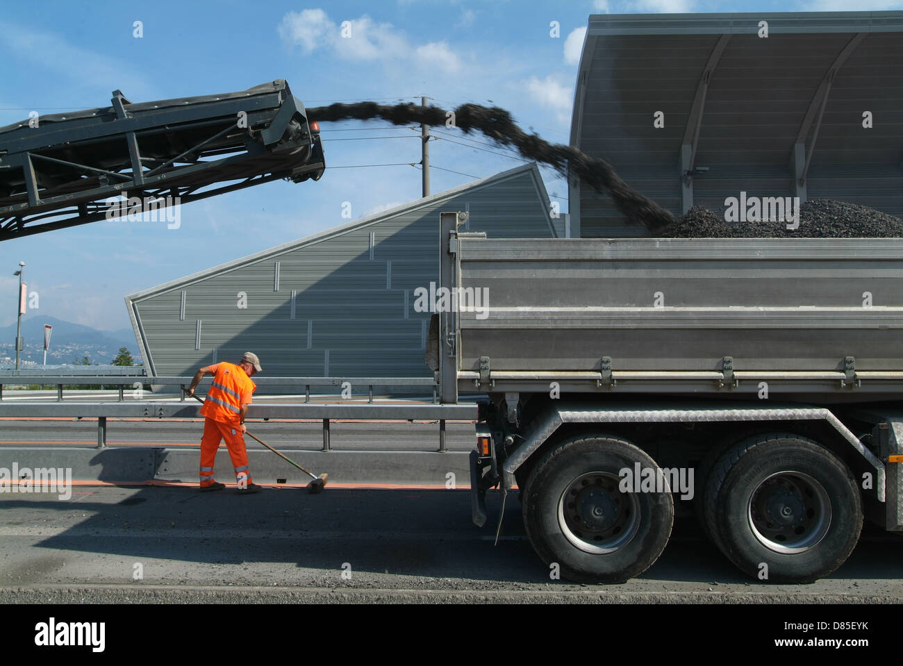 Asphalt cutter truck Stock Photo - Alamy