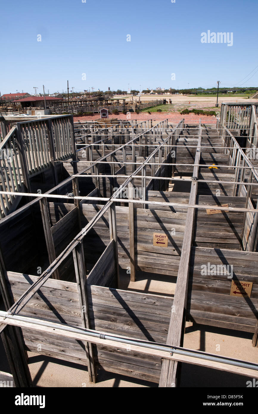 A view of the Cowtown Cattlepen Maze in Forth Worth, Texas Stock Photo ...