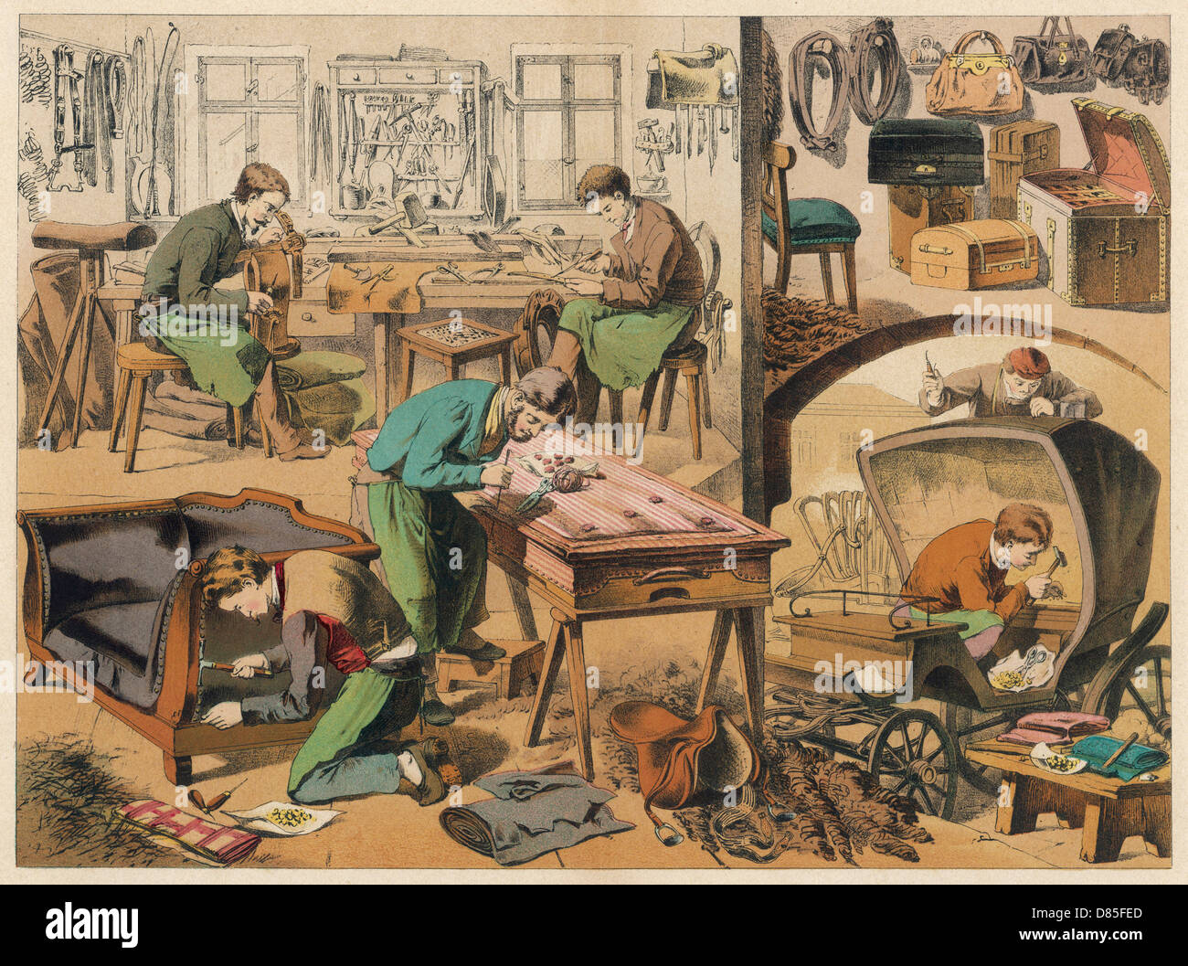 Workshop of a saddler and upholsterer Stock Photo - Alamy