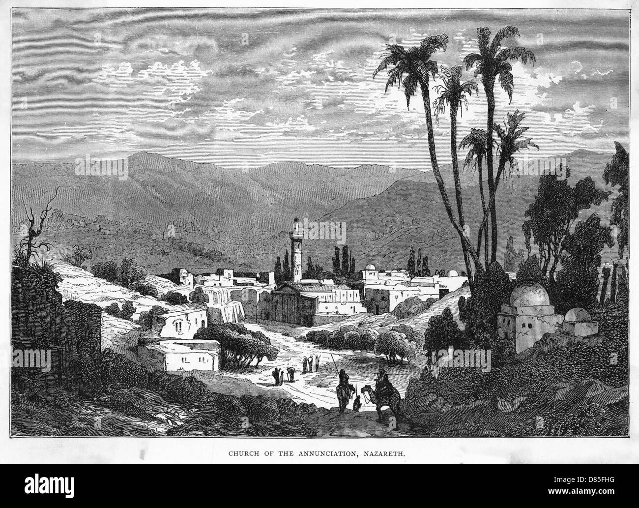 Church of the annunciation nazareth Black and White Stock Photos ...