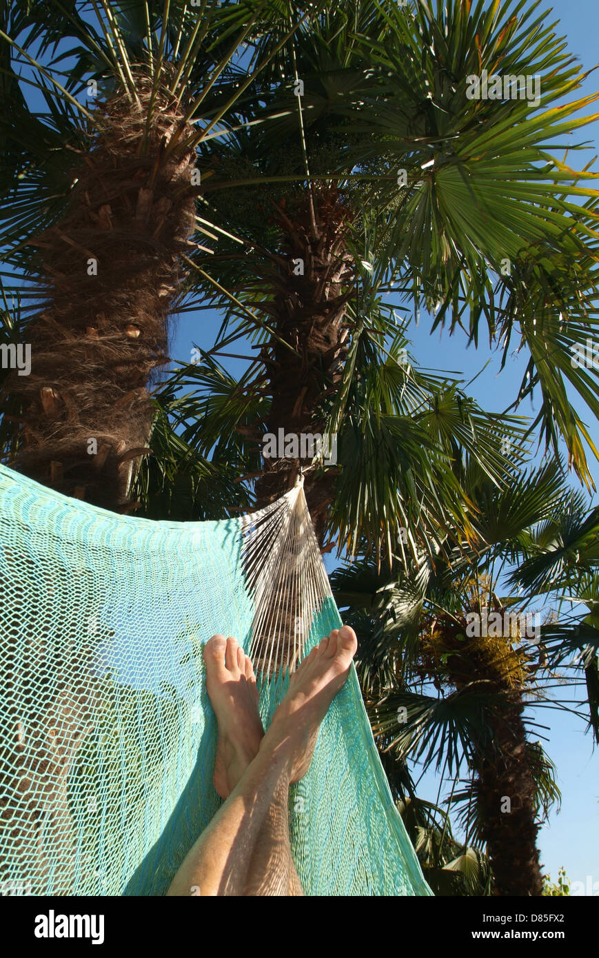 Relaxation on a hammock Stock Photo - Alamy