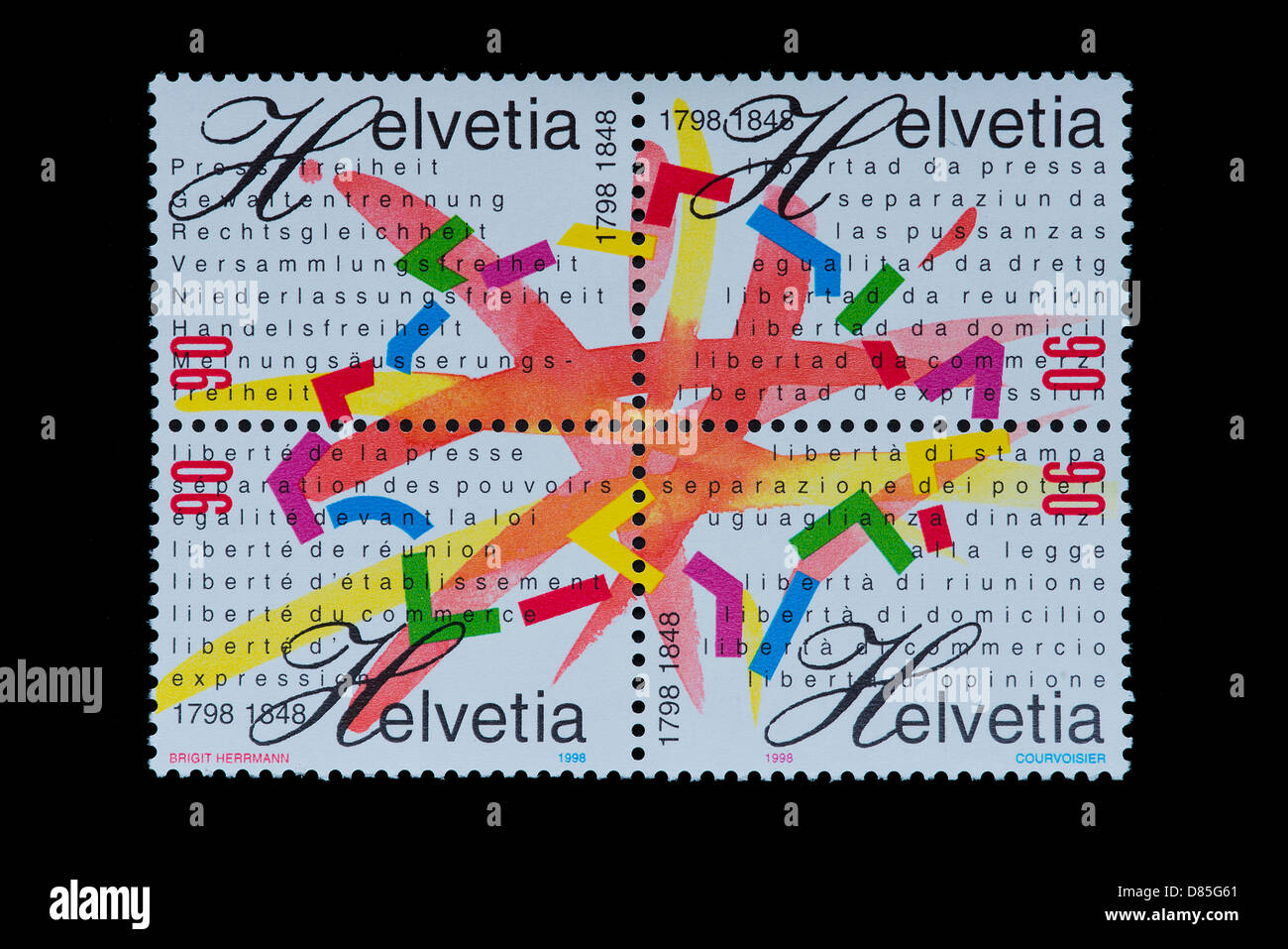 Four postage stamps hi-res stock photography and images - Alamy