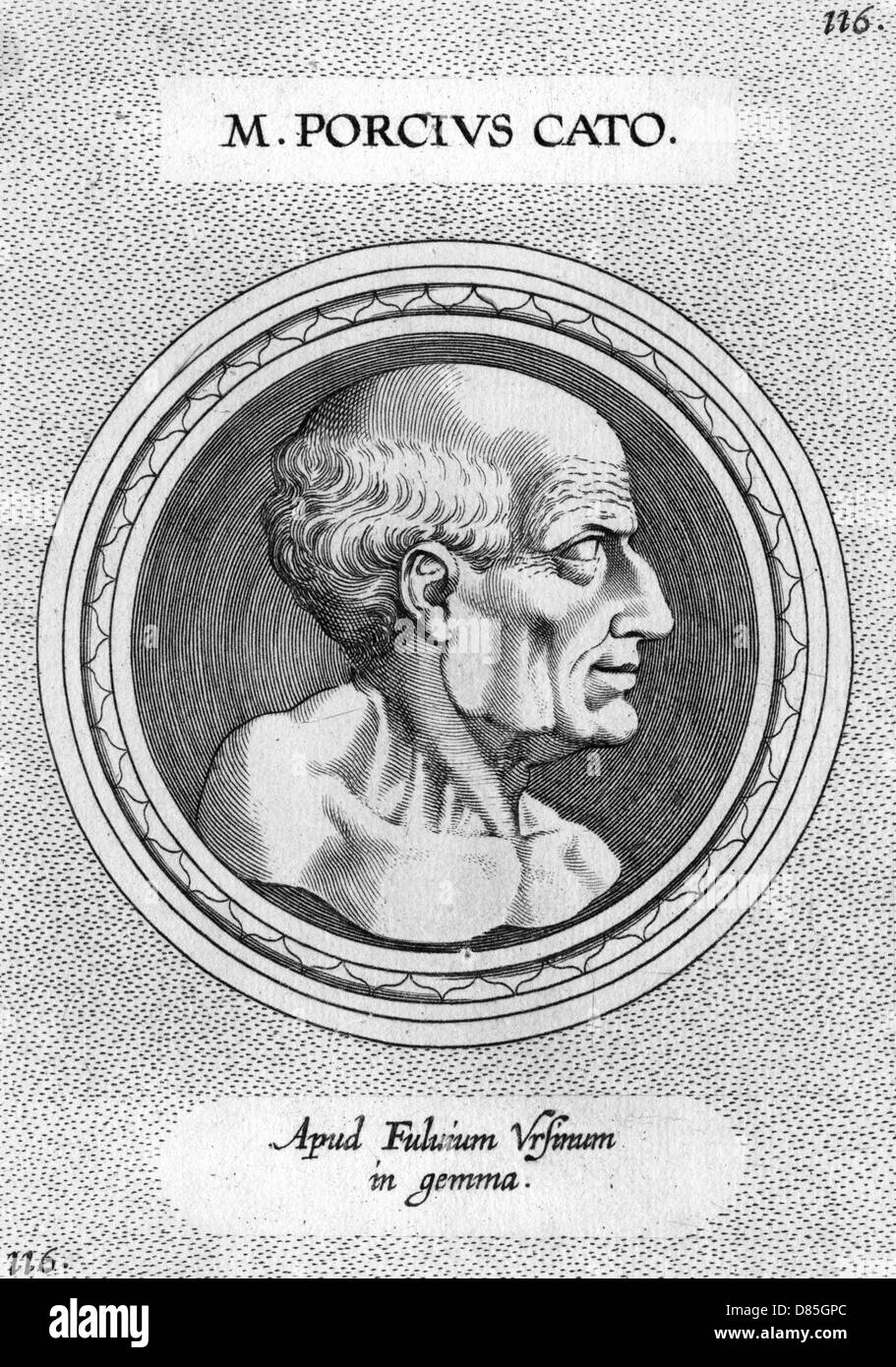 Marcus Porcius Cato, Roman statesman Stock Photo - Alamy