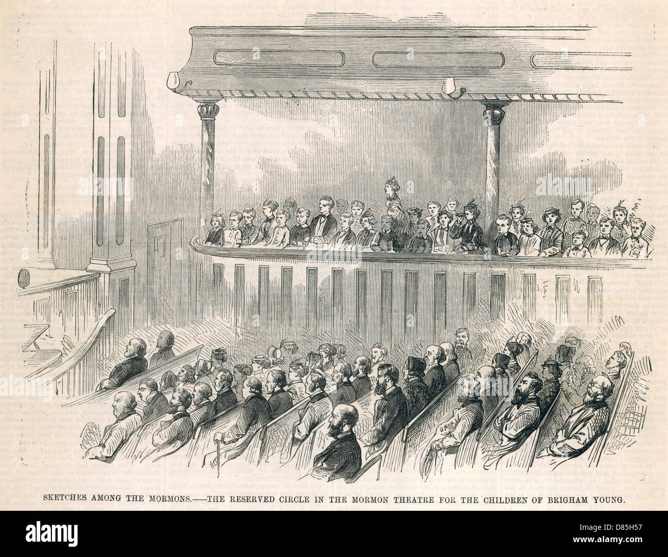 Mormon children of Brigham Young at the theatre Stock Photo - Alamy