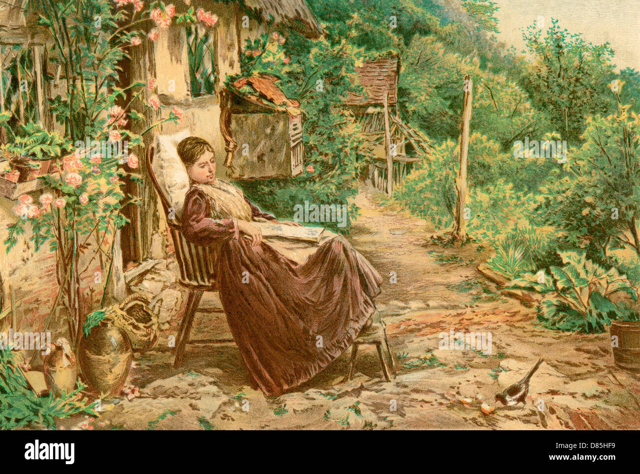 CONVALESCING WOMAN 19C Stock Photo - Alamy