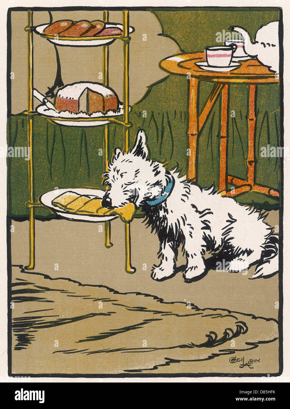 Towser the dog eats cake Stock Photo - Alamy