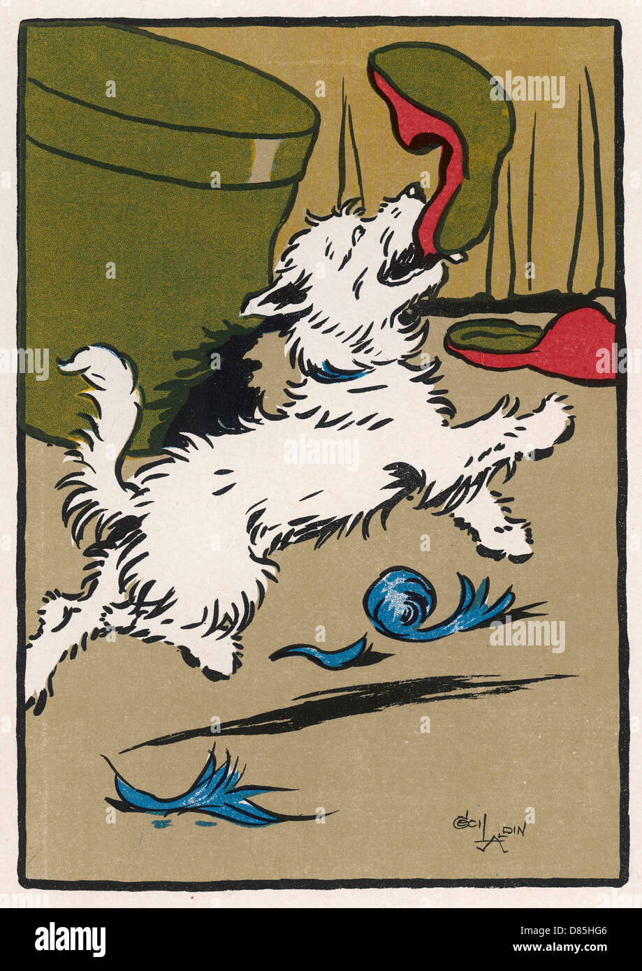 Towser the dog with red slippers Stock Photo - Alamy