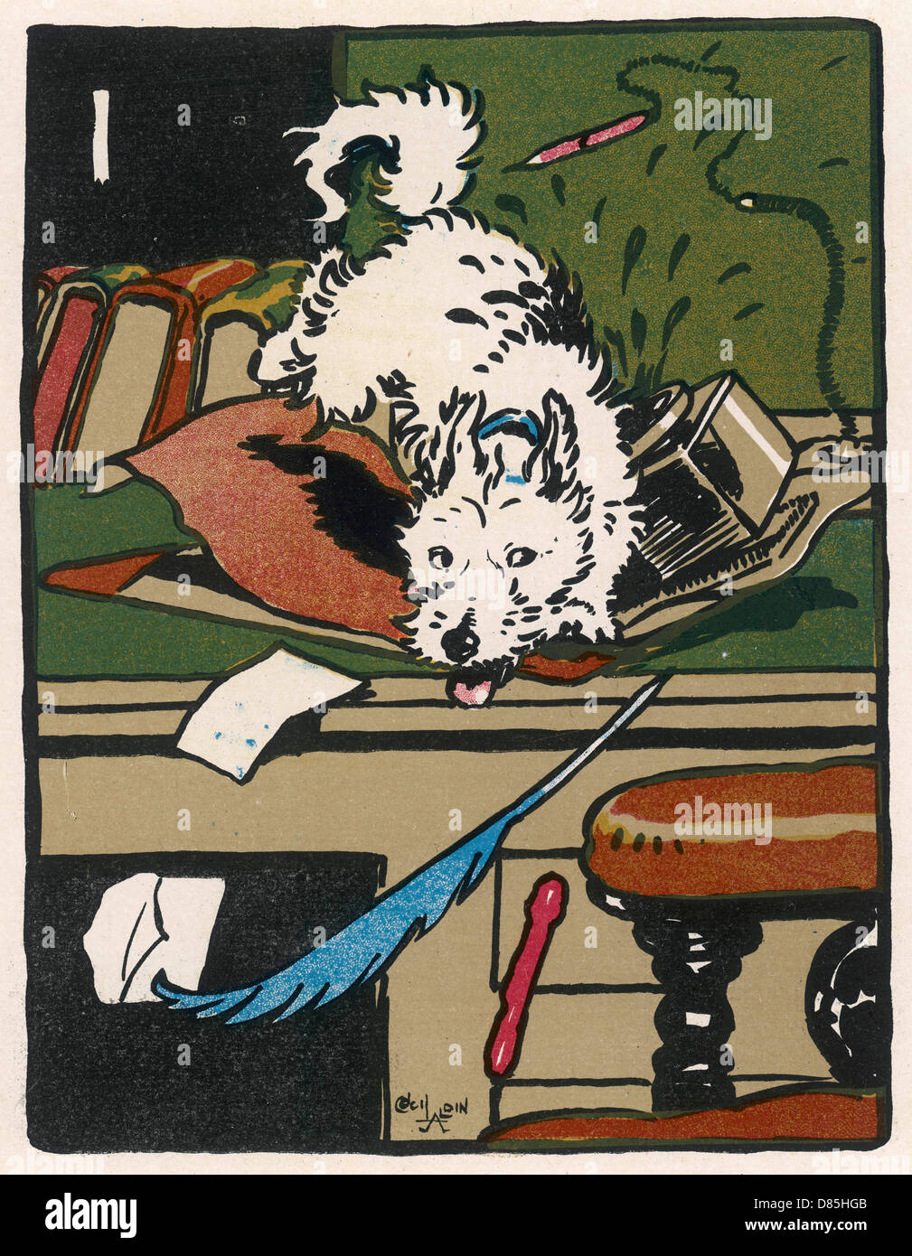 Towser the dog on his master's desk Stock Photo - Alamy