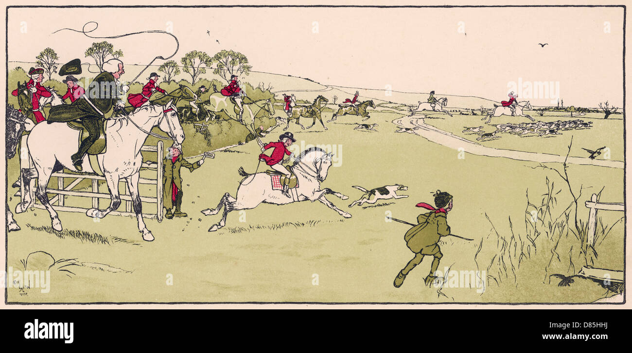 Chasing the fox out in the open Stock Photo - Alamy