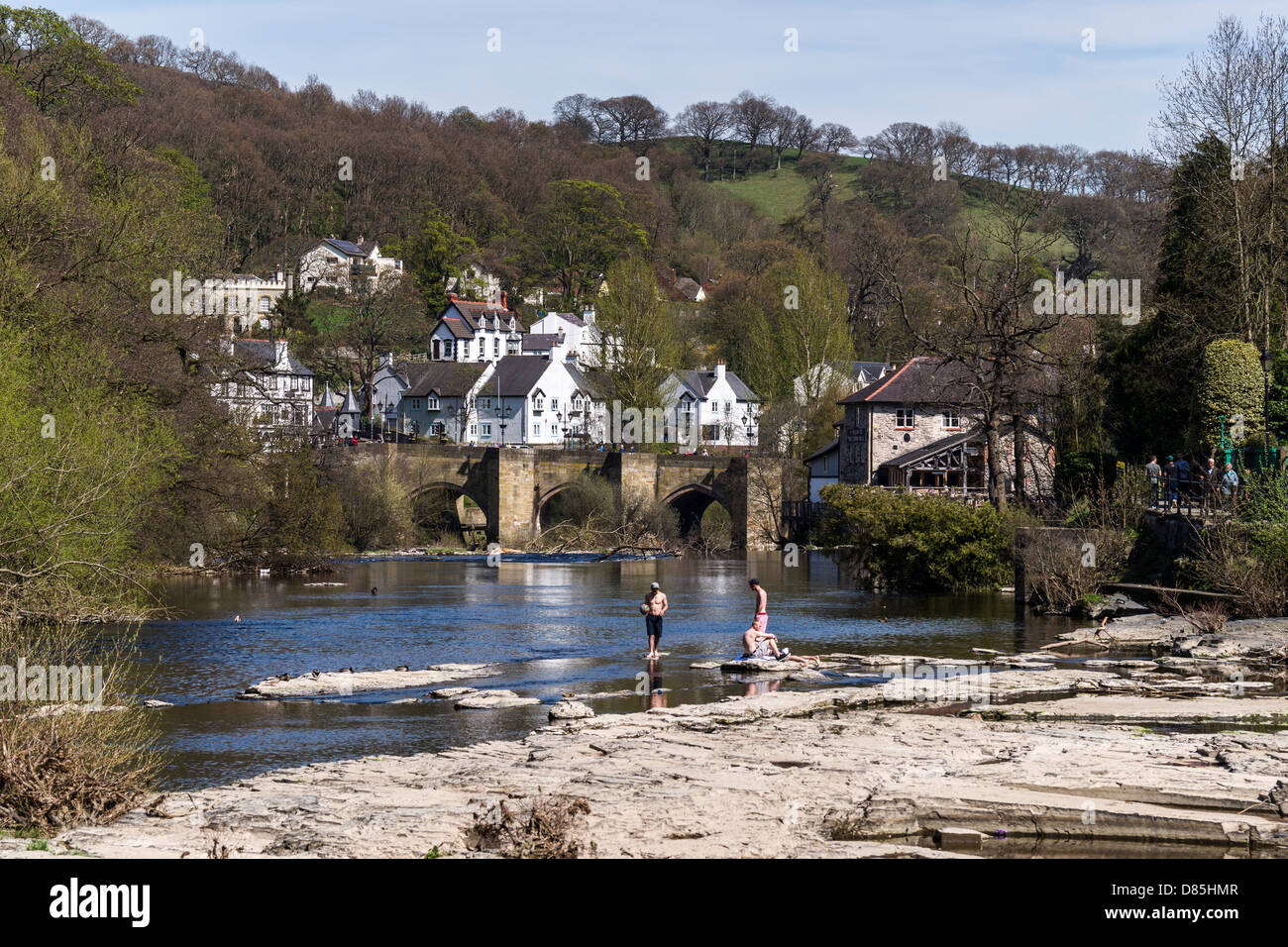 Llangollen on the Dee in North Wales Stock Photo - Alamy