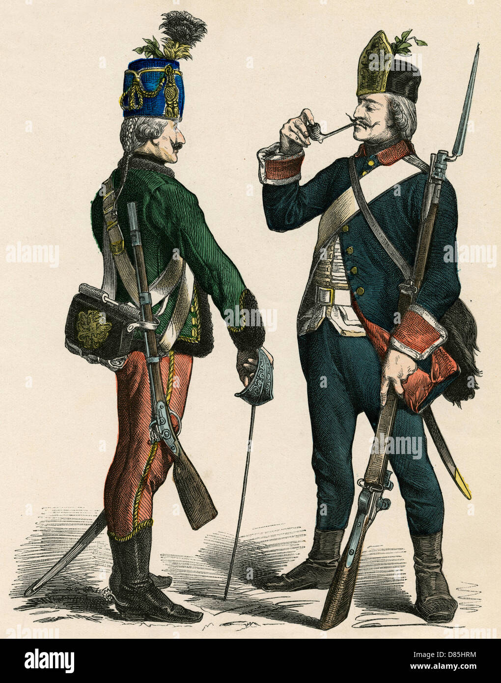 German Hussar and Infantryman Stock Photo - Alamy