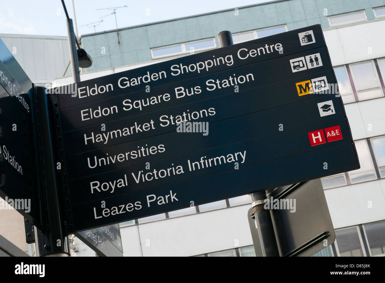 Newcastle City Centre Information Sign Stock Photo - Alamy