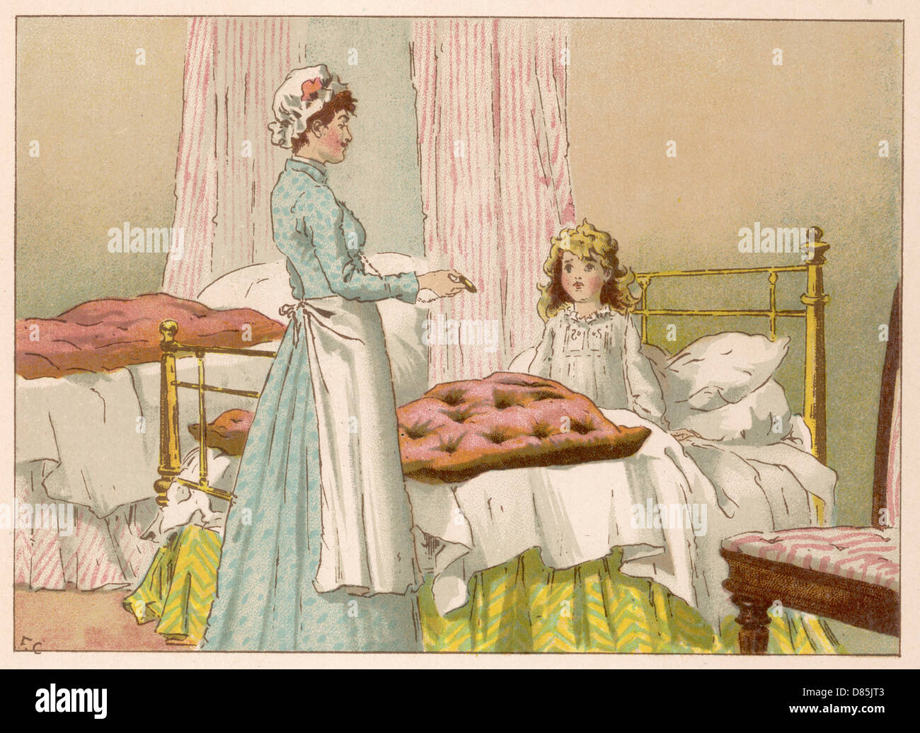 Nursemaid and girl 1884 Stock Photo - Alamy