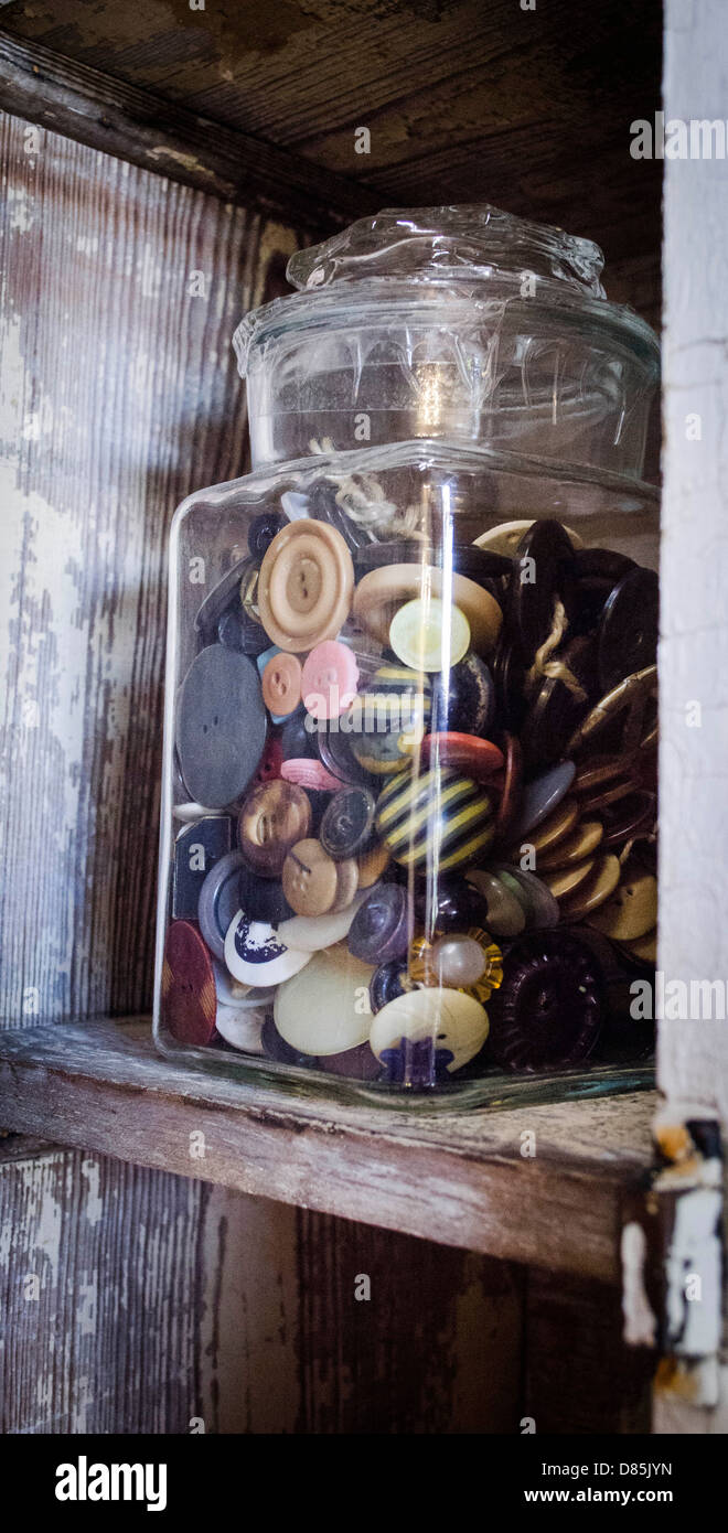 vintage button jar Stock Photo - Alamy