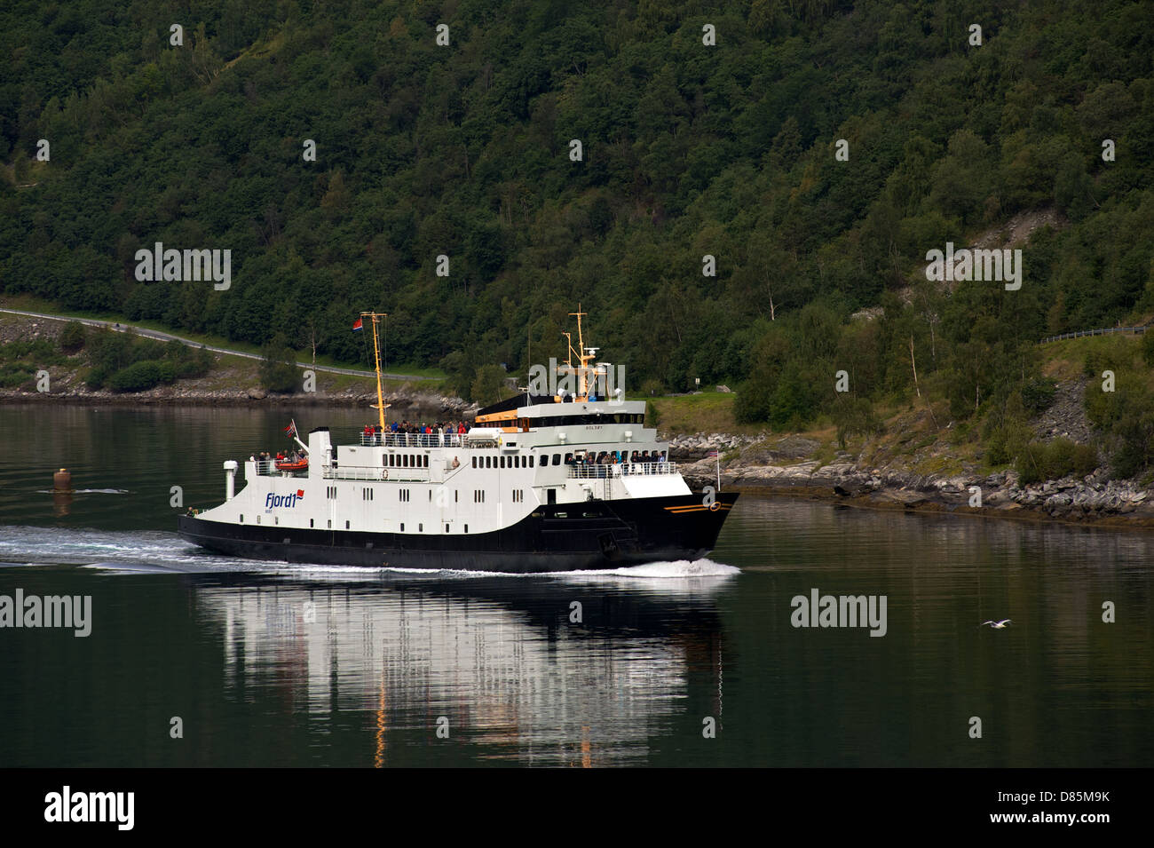 A Norwegian Fjord Ferry in Geiranger, Norway Stock Photo - Alamy