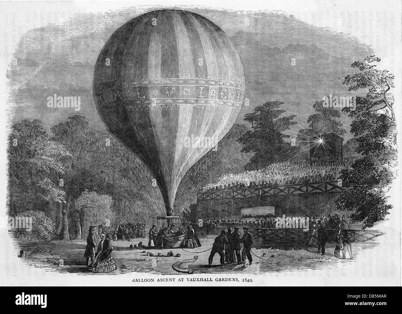 Vauxhall balloon 1849 Stock Photo - Alamy