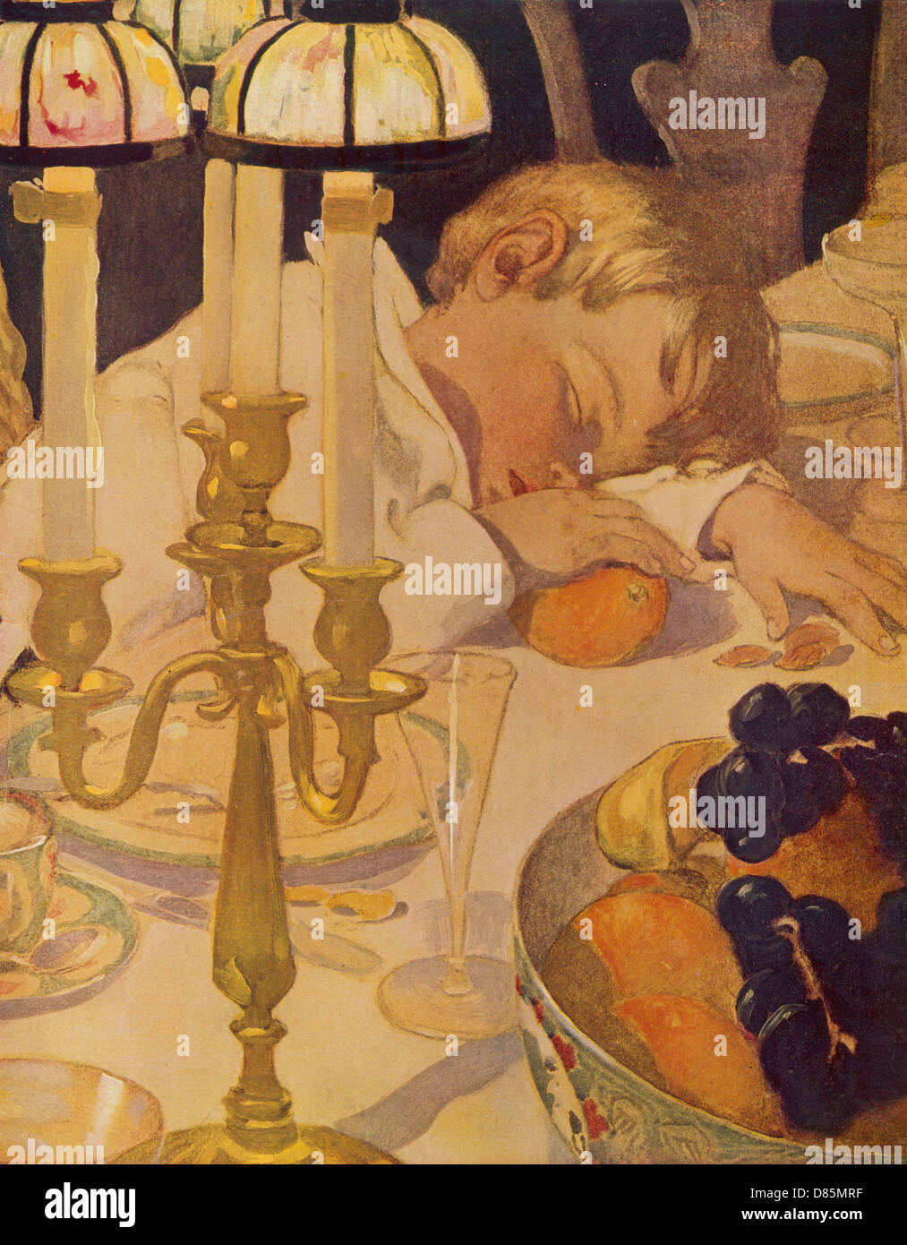 Sleeping at the Table Stock Photo - Alamy