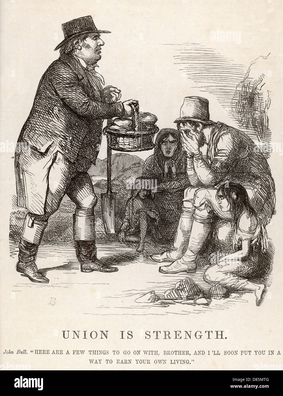 Cartoon, Union is Strength (Irish famine Stock Photo - Alamy