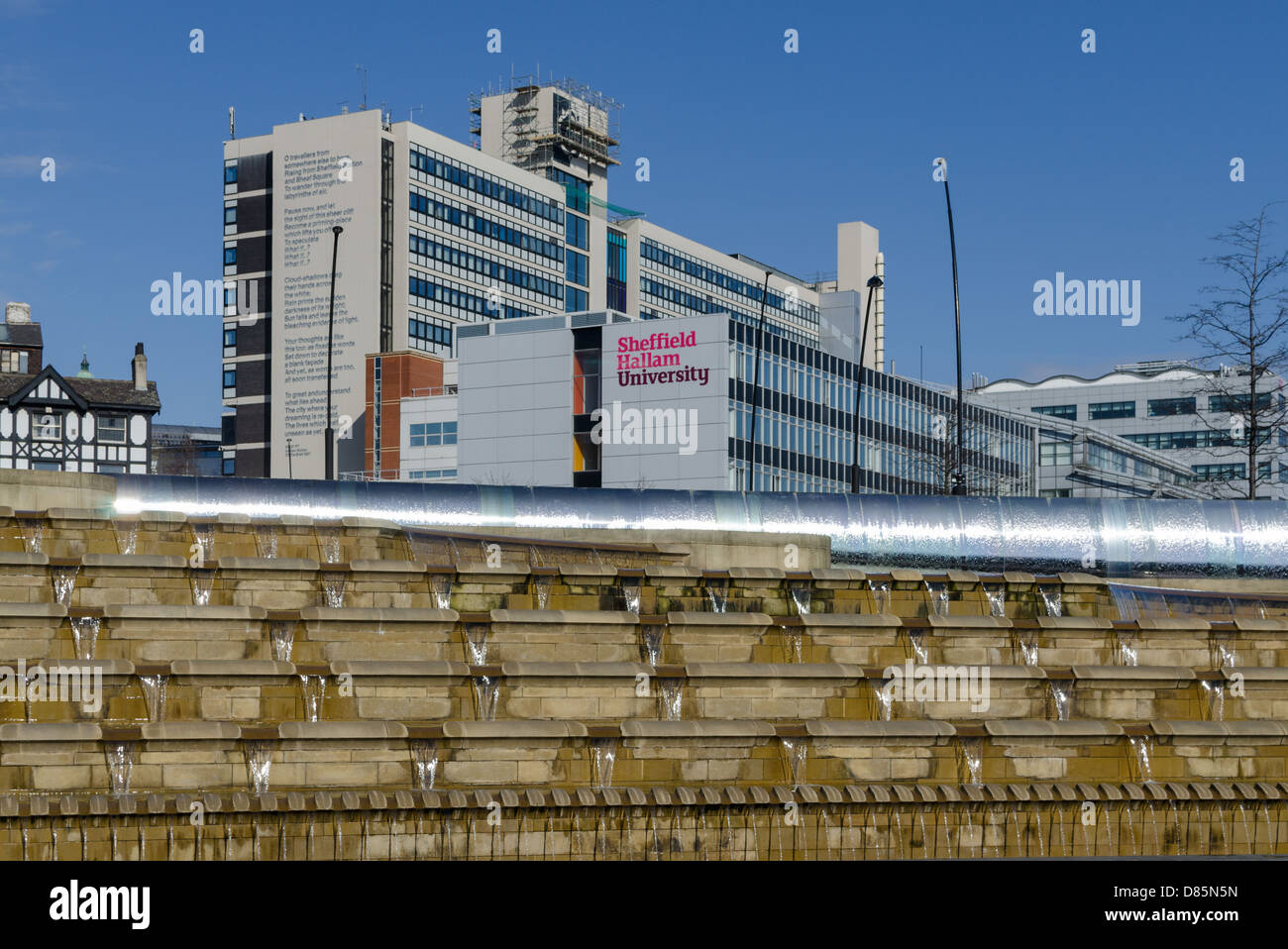 Sheffield Hallam University buildings viewed from Sheaf Square Stock ...