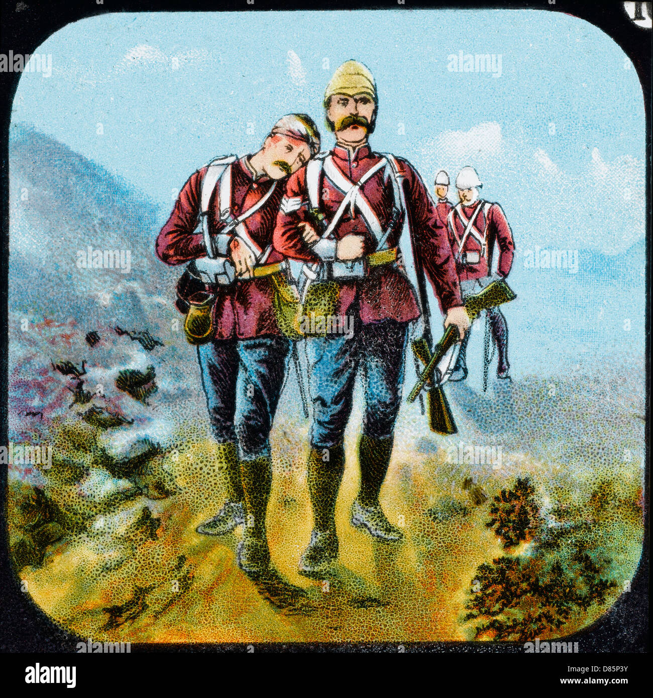 Helping wounded soldiers Stock Photo - Alamy