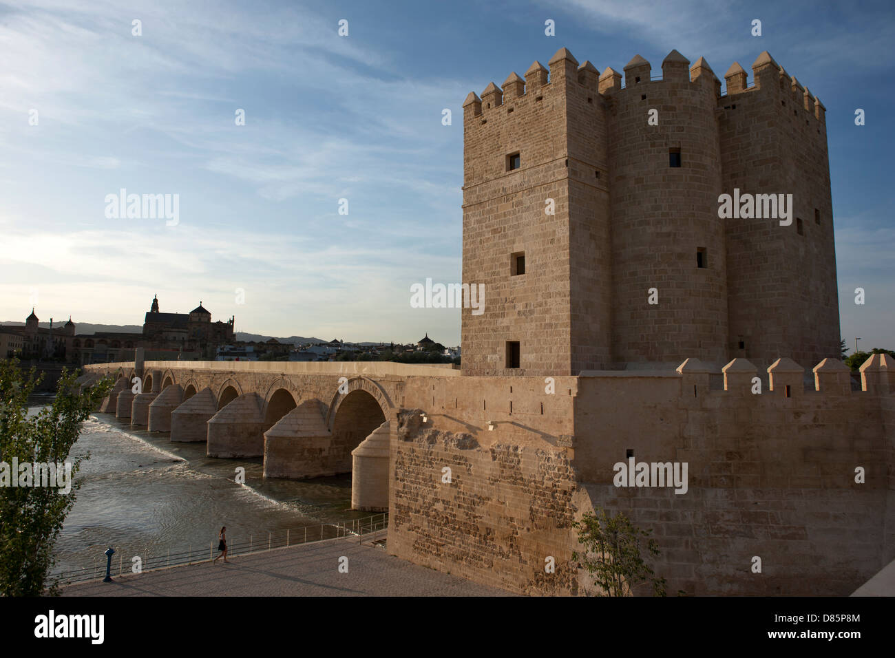 Calahorra tower defense with the Roman bridge, remodeled in the XIV ...