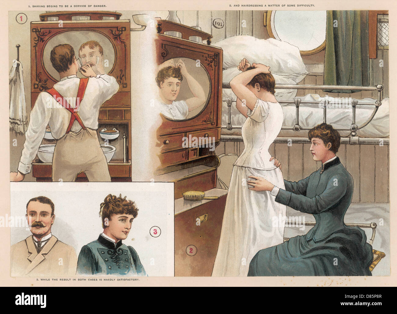 Woman passenger dressing in the cabin of a ship Stock Photo - Alamy