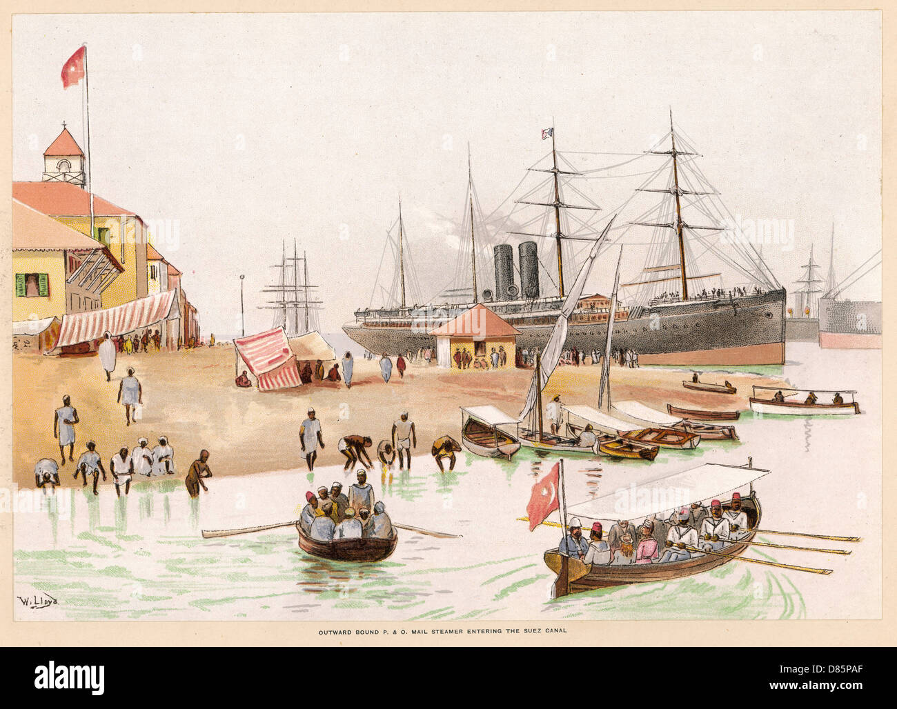 Ship Entering The Suez Canal At Port Said Stock Photo - Alamy