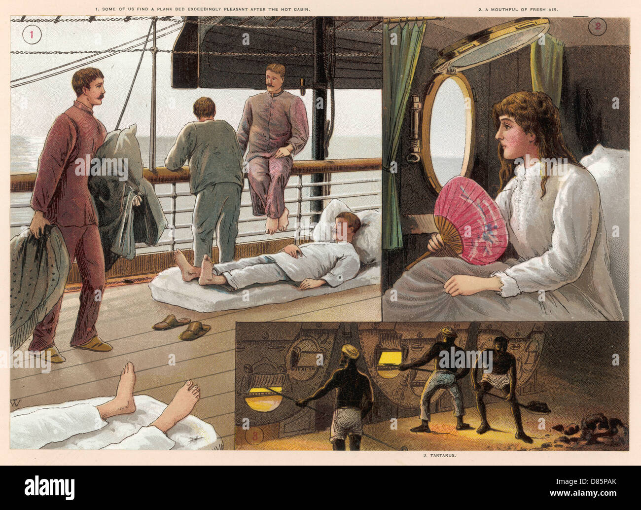 Passengers sleeping on deck on a ship on a hot night Stock Photo - Alamy